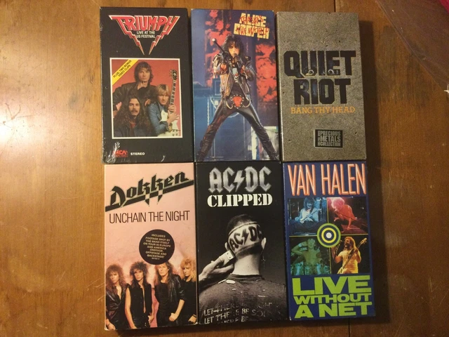 LOT OF 1980'S Heavy Metal VHS Van Halen Alice Cooper AC/DC Quiet Riot ...