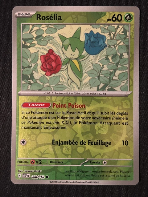 CARTE POKÉMON ROSÉLIA Reverse 008/162 SV5 Forces Temporelles NEUF ...