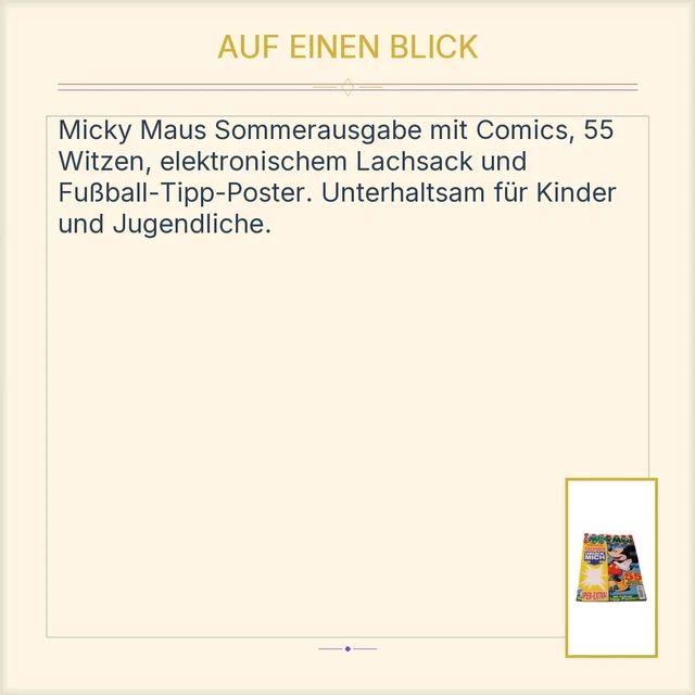 MICKY MAUS MAGAZINE Été Blagues Football EUR 2,95 - PicClick FR