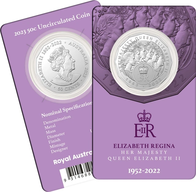 2023 50C ELIZABETH Regina HM Queen Elizabeth II QEII Uncirculated Coin ...