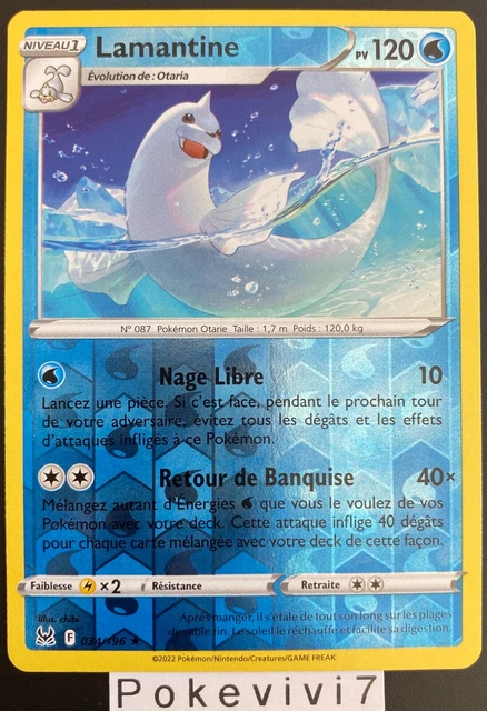 CARTE POKEMON LAMANTINE 034/196 Rare REVERSE Epée et Bouclier 11 EB11 ...