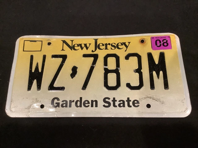 WZ 783M LICENSE Plate NJ (New Jersey) Yellow Black Stamped Plate ...