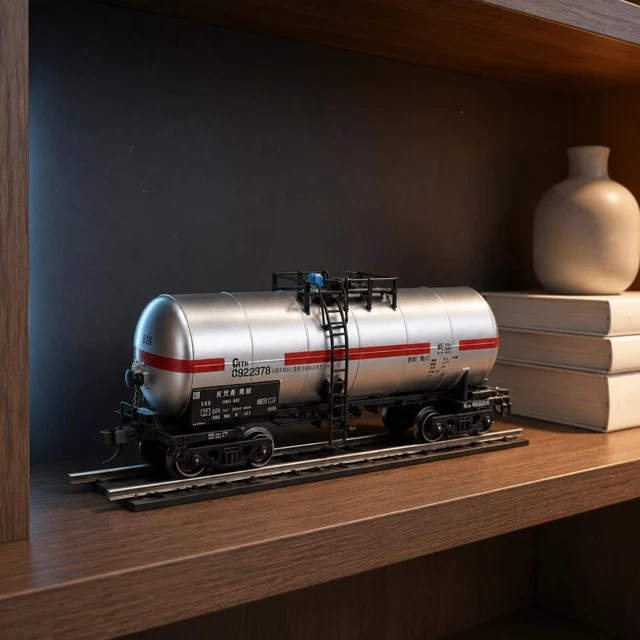 MODEL TANKER CAR Metal Construction Scale Train Tanker Red Stripe £28. ...