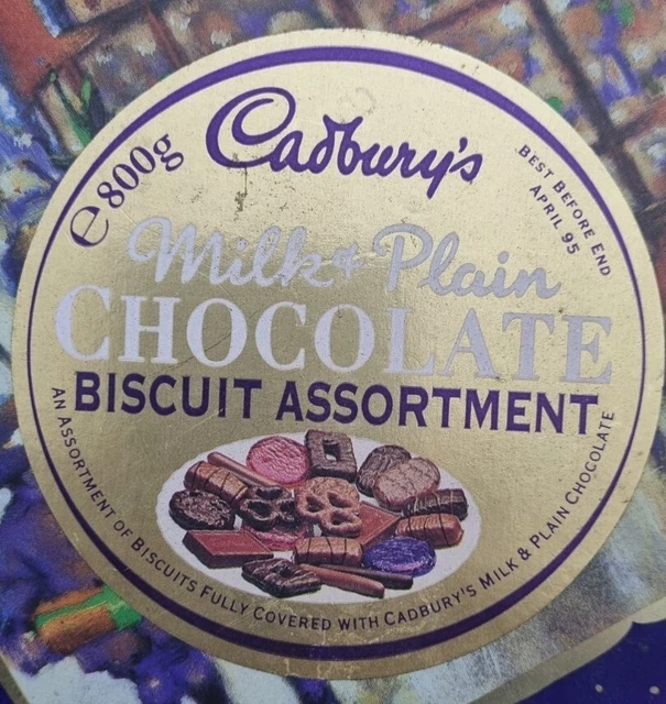 CADBURYS CHOCOLATE BISCUIT Tin, Xmas 1994, Vintage 800g (23.3x22x8)cm ...