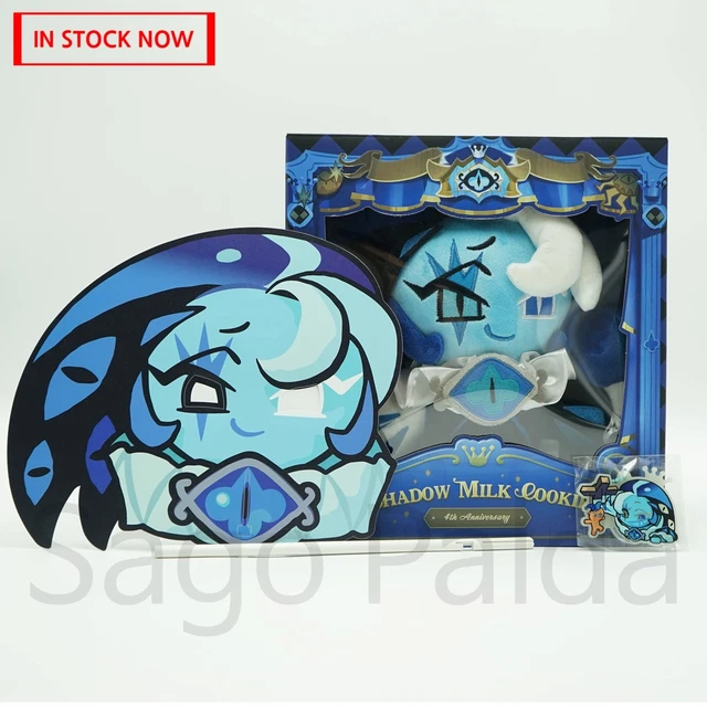 COOKIE RUN KINGDOM SHADOW MILK COOKIE Plush Doll + Hand Fan + Keychain ...