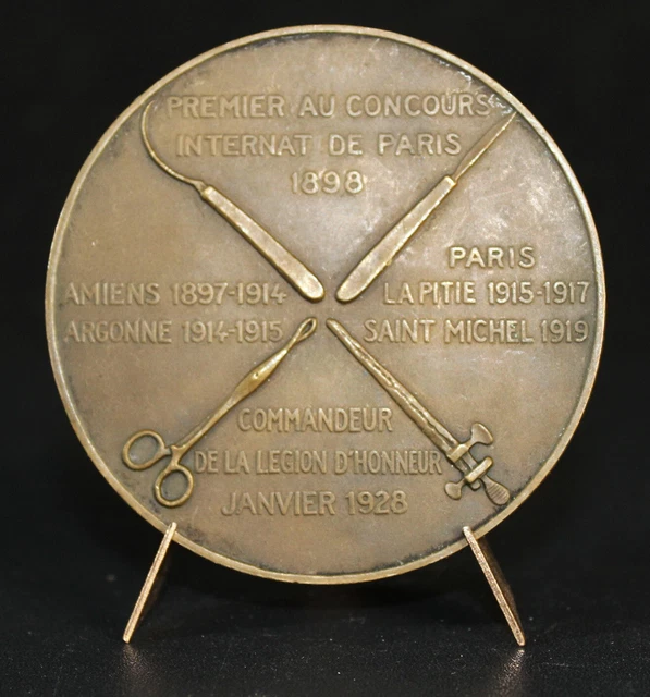 MÉDAILLE CHIRURGIE VICTOR Pauchet, chirurgien medecine medal instrument ...