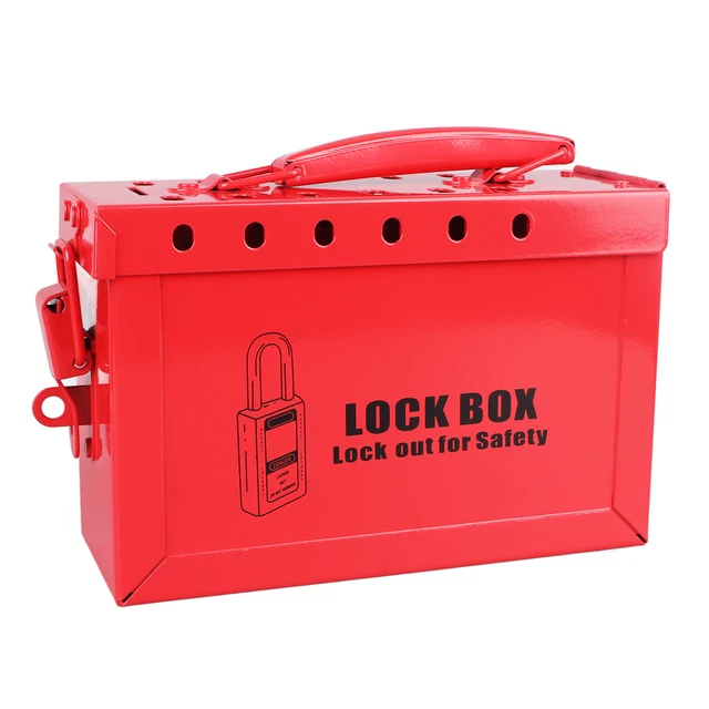 LOTO BOX PORTABLE 12 Holes Rugged Construction Lockout Tagout Lock Box ...