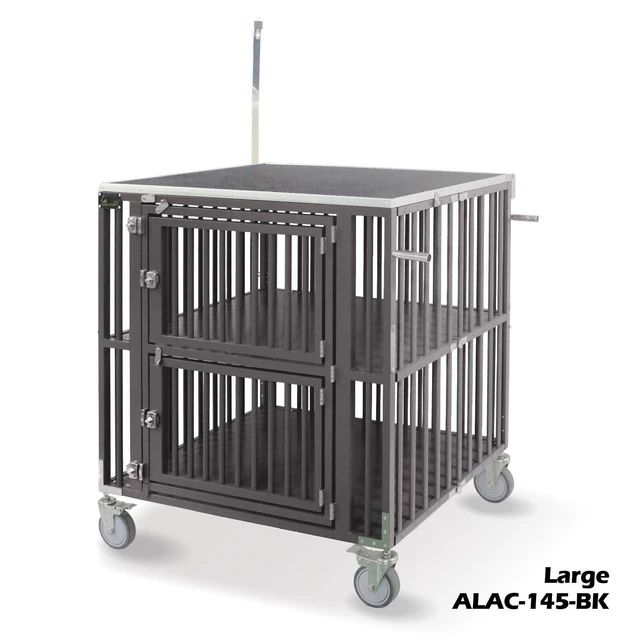 SOLIDPET SHOW TROLLEY 2 Berth with 5" Wheels Large - Black Dog Pet ...