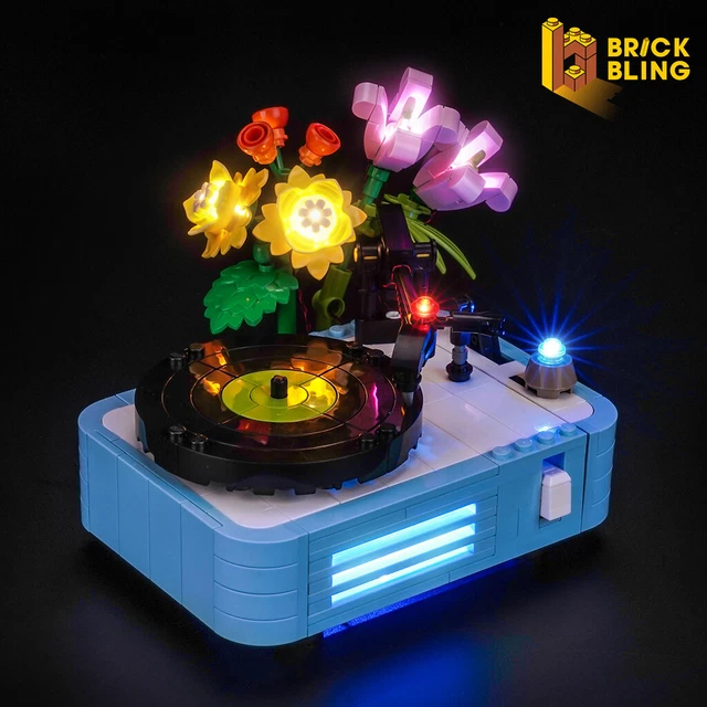 BRICKBLING KIT D'ÉCLAIRAGE LED pour LEGO Le tourne-disque et ses fleurs ...