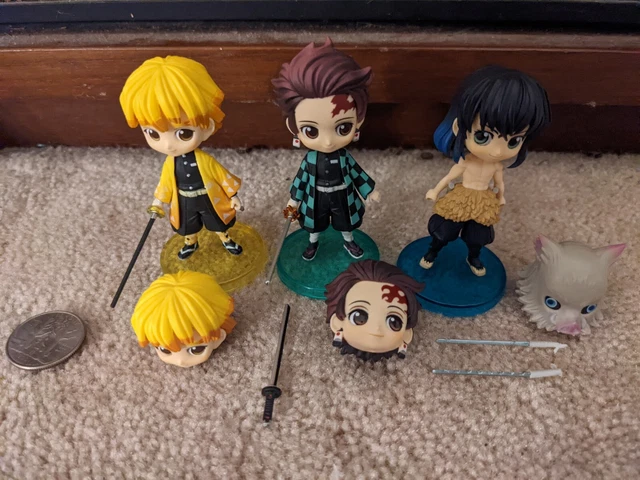 DEMON SLAYER KIMETSU No Yaiba Tanjiro, Zenitsu, and Inosuke Figure Lot ...
