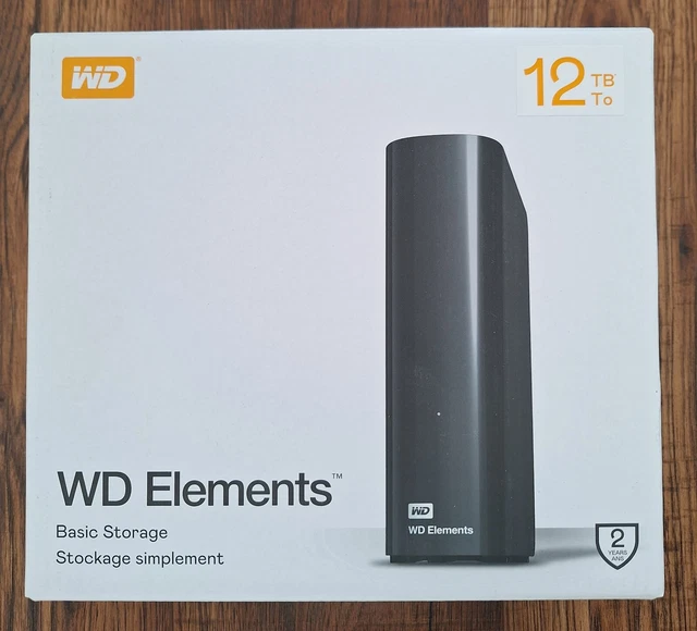 WESTERN DIGITAL WD Elements 12TB, 3.5 inch, USB 3.0, Desktop External ...