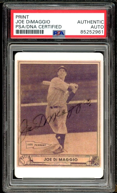 JOE DIMAGGIO 1940 Play Ball Firmata AUTOGRAFO Carta Porcellana RP PSA ...