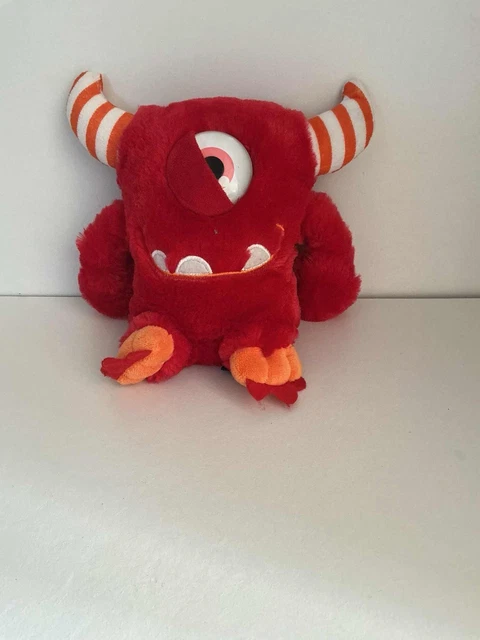 KEEL TOYS ‘MONSTEROUS’ Bullseye Plush Red Monster Striped Horns ...