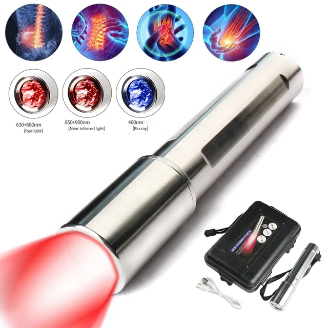 5 LED 460-900NM 3800mAh Red Light Infrared Therapy Flashlight for Pain ...