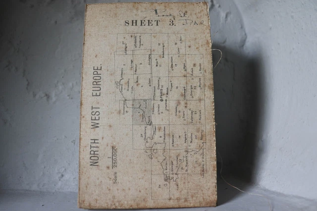 WW1 BRITISH OFFICERS / Staff Map . North West Europe . Sheet 3 . 1914 ...