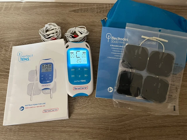 TENSCARE PERFECT TENS + 4 Reusable Electrodes Clinically Proven TENS ...