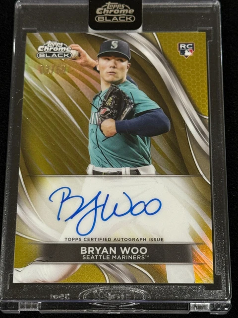 BRYAN WOO 2024 Topps Cromo Nero Rookie Auto Rifrattore Oro #/50 Seattle ...