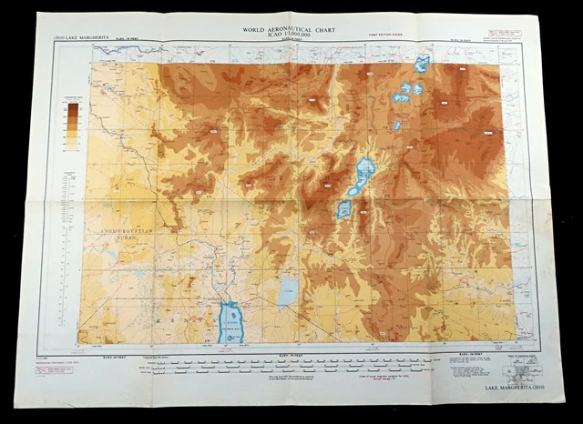 MAP OF ETHIOPIA Lake Margherita Abaya Anglo Egyptian Sudan Aviation ...
