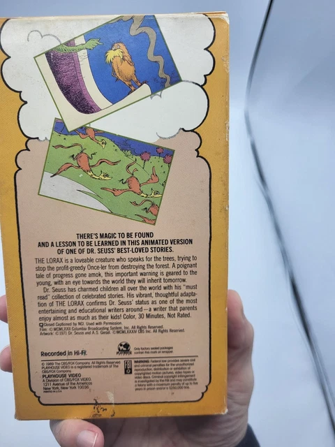 DR. SEUSS THE Lorax VHS 1989 Animated Family Playhouse Video £8.93 ...