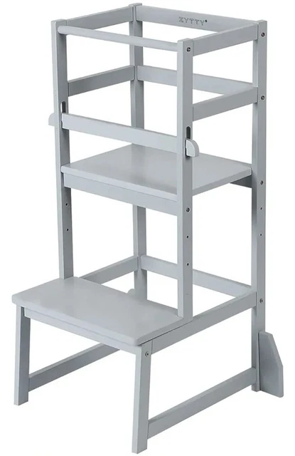 KIDS KITCHEN STEP Stool with Safety Rail Standing Tower Kitchen Counter ...