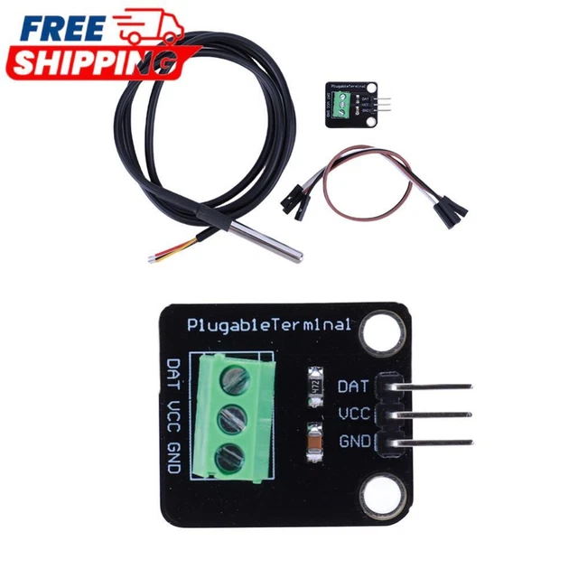 DS18B20 TEMPERATURE SENSOR Plugable Terminal Adapter Temperature Sensor ...