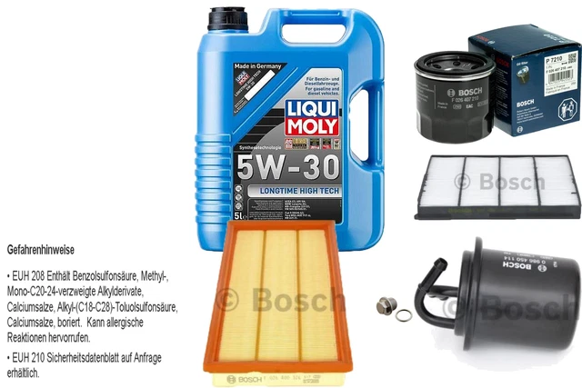 BOSCH INSPECTION SET 5L Liqui Moly Longue Date High Technologie 5W-30 pour EUR 133,78 - PicClick FR