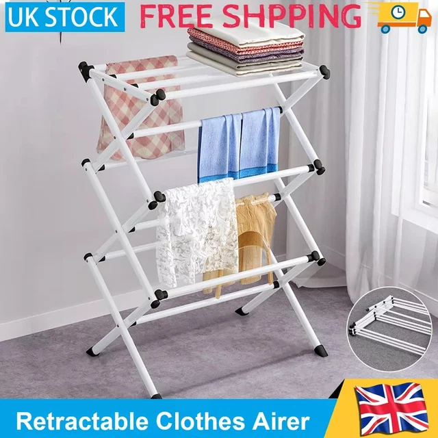 3 TIER HEAVY Duty Clothes Airer Dryer Laundry Horse Drying Rack Indoor ...