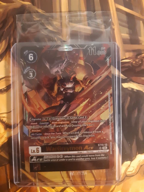 DIGIMON WARGREYMON ACE ST15-12 super seltene Box Topper versus Royal Knight versiegelt EUR 4,39 ...