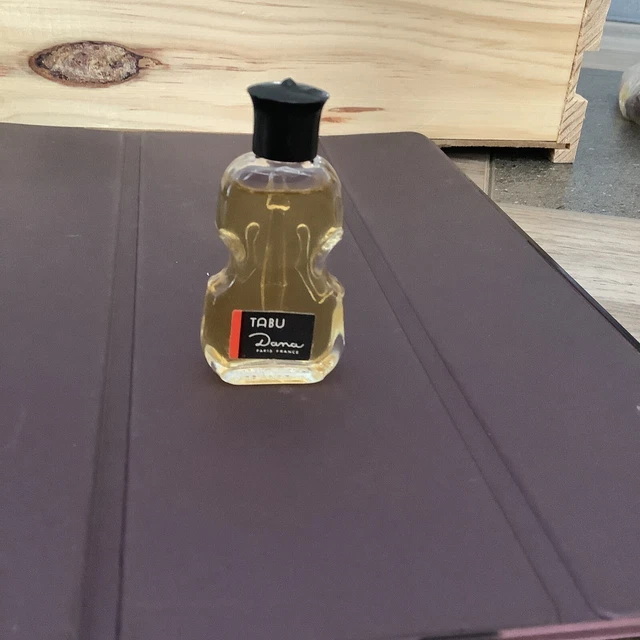 MINIATURE DE PARFUM ancienne TABU de DANA en forme de violon - Hauteur 6,3 cm - EUR 7,00 ...