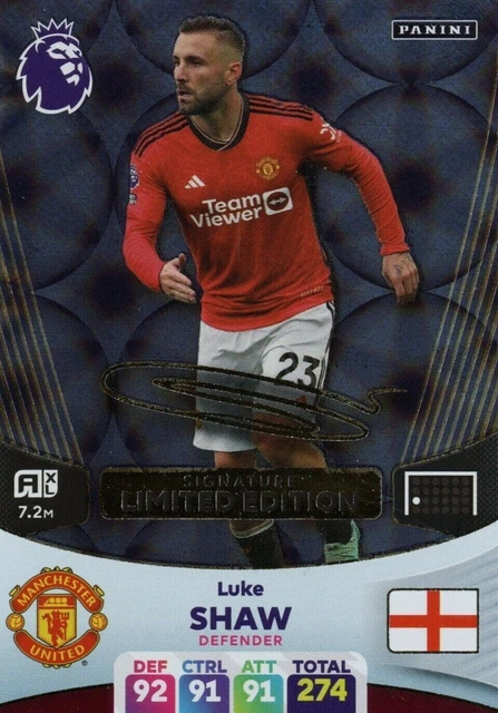 PANINI PREMIER LEAGUE Adrenalyn 2024 23 24 Luke Shaw Signature Limited ...