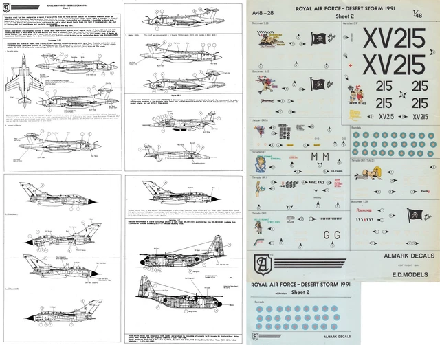 ALMARK DECALS 1/48 Tornado GR.1 Jaguar GR.1A Buccaneer C-130 Hercules C ...