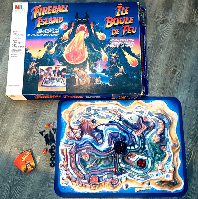 VINTAGE ORIGINAL 1986 Fireball Island Board Game Milton Bradley ...