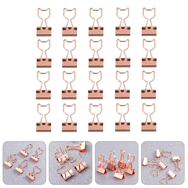 20PCS METAL BINDER Clips Chic File Clips Office School Binder Clamps ...