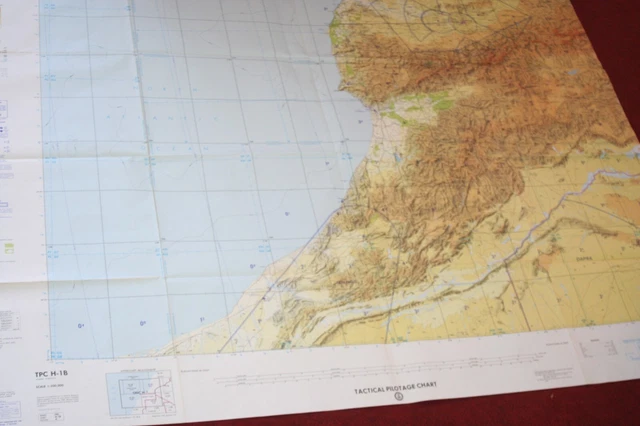 TACTICAL PILOTAGE CHART TPC H-1B Algeria, Morocco (146x104cm) EUR 25,21 ...