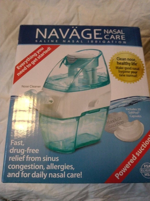 NAVAGE NASAL IRRIGATION starter bundle includes 20 salt pods breathe ...