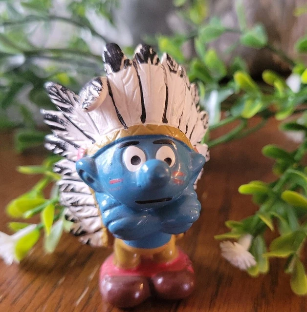 THE SMURFS INDIAN Smurf Native American Chief 20144 Vintage Rare ...