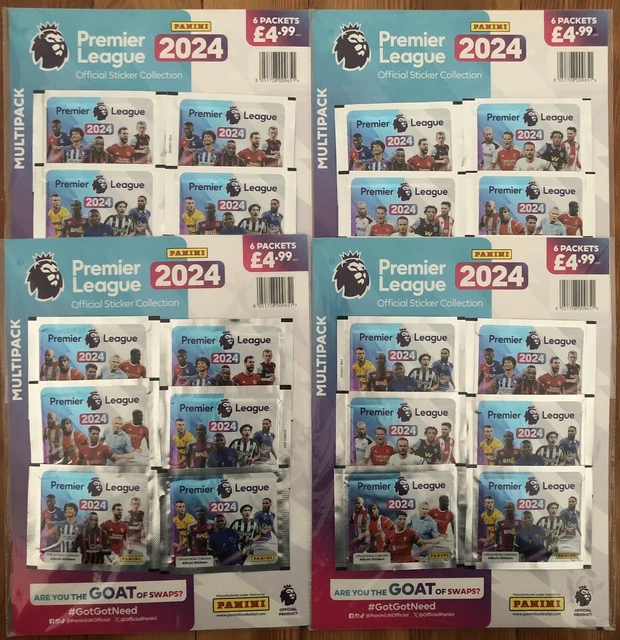 PANINI PREMIER LEAGUE 2024 Official sticker Collection Multi Pack X 4 £17.99 - PicClick UK