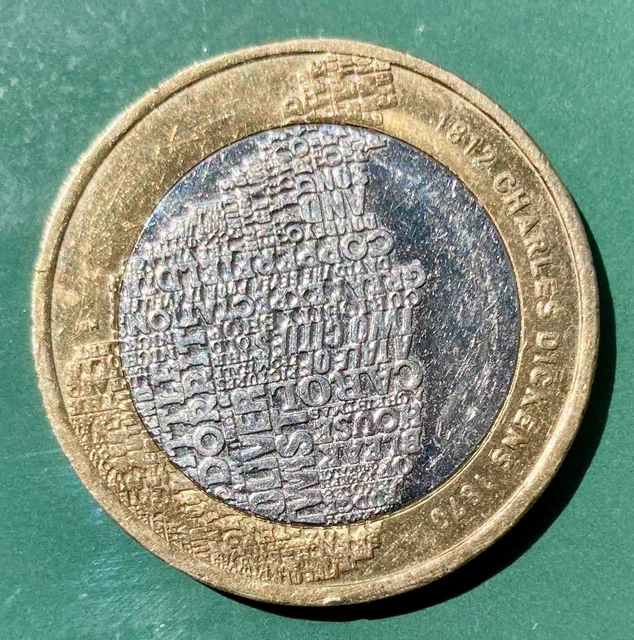 MONETA RARA DA 2 sterline Charles Dickens errore di conio EUR 57,71 ...