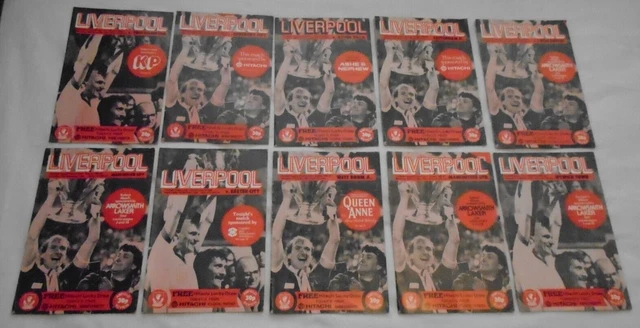 VINTAGE 1980'S LIVERPOOL FOOTBALL CLUB LOT OF 10 X FOOTBALL PROGRAM'S ...