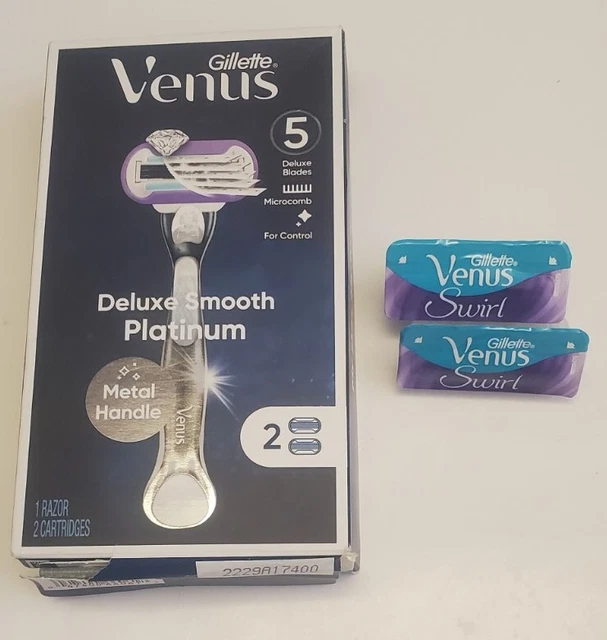 GILLETTE VENUS PLATINUM Extra Smooth Razor with 4 Refills! New open box ...