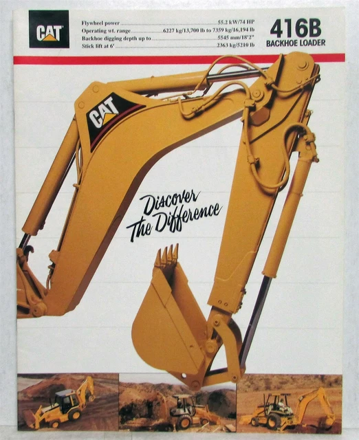 1993 CATERPILLAR 416B Backhoe Loader Specs Construction Sales Brochure ...