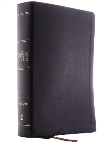 THOMAS NELSON THE NIV, Open Bible, Leathersoft, Black, Red Lett (de ...