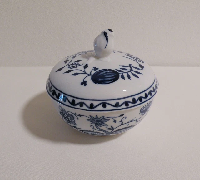 KAHLA PORZELLAN DDR Zwiebelmuster Zuckerdose Deckeldose Kaffeeservice Vintage 1A EUR 10,00 ...