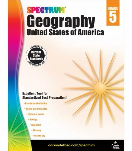 SPECTRUM GRADE 5 US Geography Workbook, Ages 10 to 11, 5th Grade Social ...