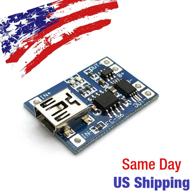 MINI USB LI-ION Battery Charger Module TP4056 5V 1A Protection 18650 ...