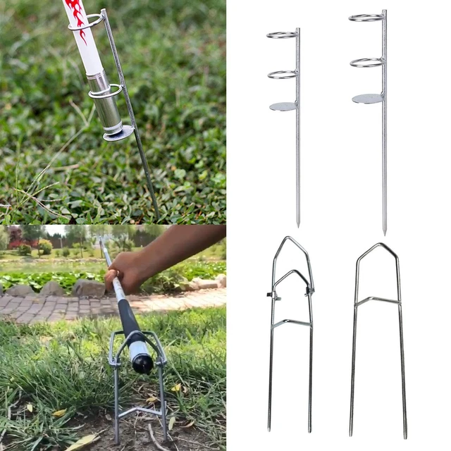 FISHING ROD HOLDERS Ground Support Stand Fish Pole Holder, Metal ...