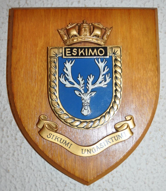 HMS ESKIMO WARD room shield plaque crest Royal Navy RN £32.00 - PicClick UK