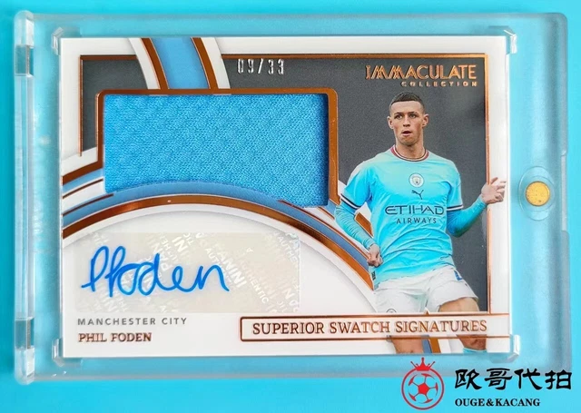 2022-23 PANINI IMMACULATE Manchester City Phil Foden Patch Auto 9/33 ...