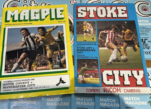 MANCHESTER CITY 1981/82 FULL SET OF HOME PROGRAMMES x30 (PLUS AWAY ...