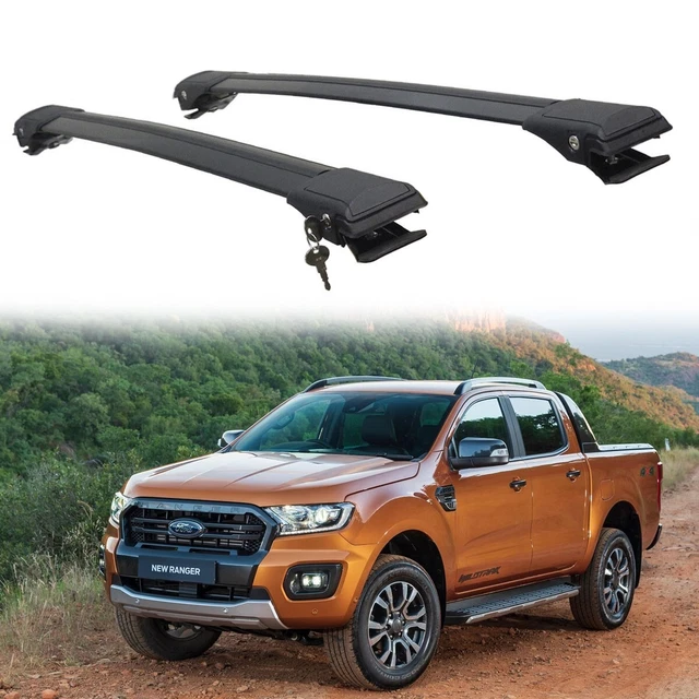 ROOF RACK RAILS Cross Bars Ford Ranger Wildtrak 2011-2023 Black Roof ...